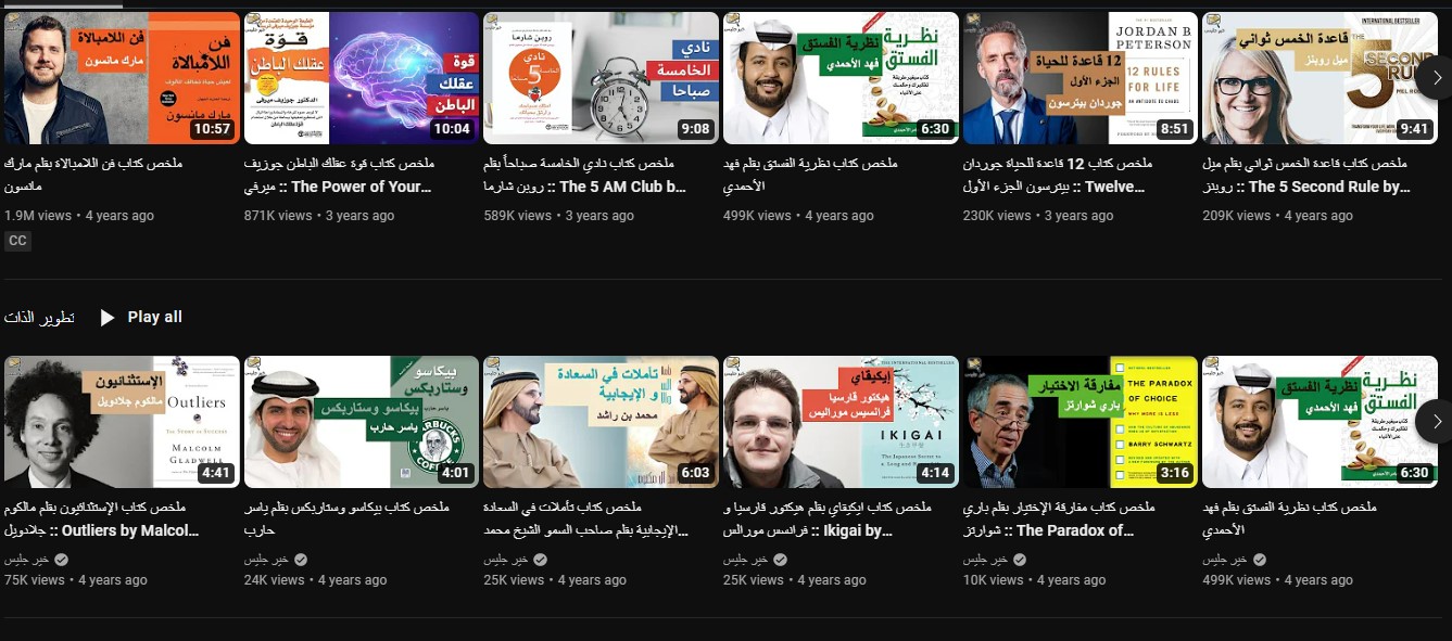 اشهر 10 قنوات على اليوتيوب لتلخيص الكتب 2023 - Manjmy - منجمي